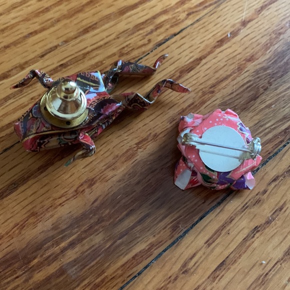 Hand Crafted | Jewelry | Vintage Set Of 2 Origami Paper Folded Pins ...